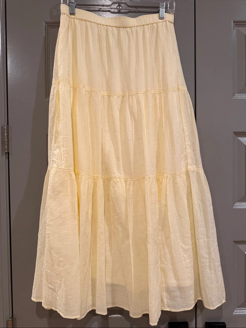 Uniqlo | Skirts | Uniqlo Butter Yellow Tiered Maxi Skirt Nwot | Poshmark
